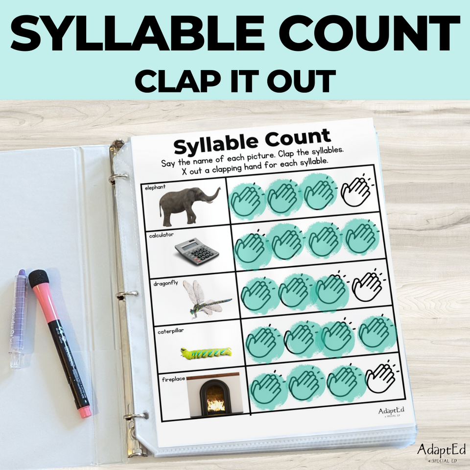 Counting Syllables Phonemic Awareness – AdaptEd 4 Special Ed, Inc.